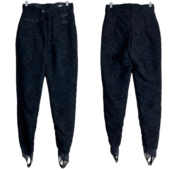 NILS | Pants & Jumpsuits | Nils Black Jacquard Wool Blend Stirrup Ski ...